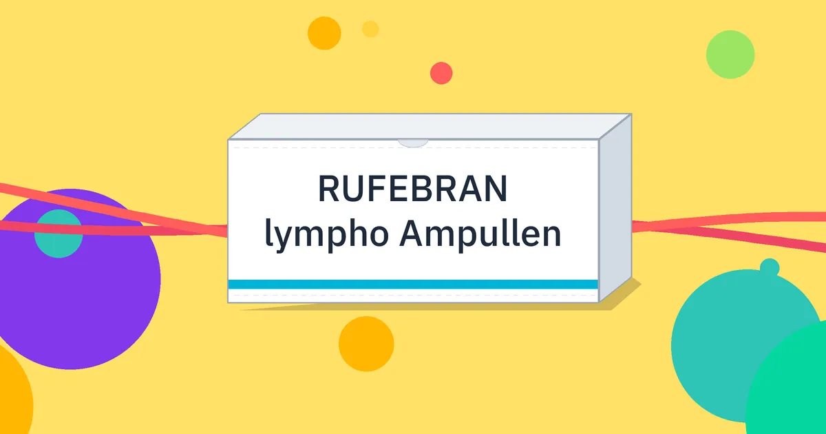 Symbolbild: Packung mit der Aufschrift RUFEBRAN lympho Ampullen (PZN 02026104) – Verfügbarkeit und Bezug in Apotheken in Frankfurt am Main