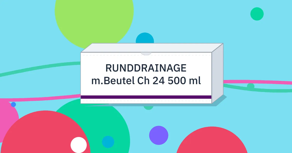 Symbolbild: Packung mit der Aufschrift RUNDDRAINAGE m.Beutel Ch 24 500 ml (PZN 10327268) – Verfügbarkeit und Bezug in Apotheken in Frankfurt am Main