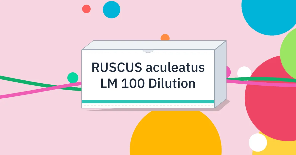 Symbolbild: Packung mit der Aufschrift RUSCUS aculeatus LM 100 Dilution (PZN 13173535) – Verfügbarkeit und Bezug in Apotheken in Frankfurt am Main