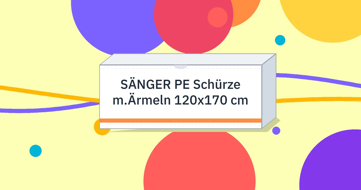 Symbolbild: Packung mit der Aufschrift SÄNGER PE Schürze m.Ärmeln 120x170 cm (PZN 04533667) – Verfügbarkeit und Bezug in Apotheken in Frankfurt am Main