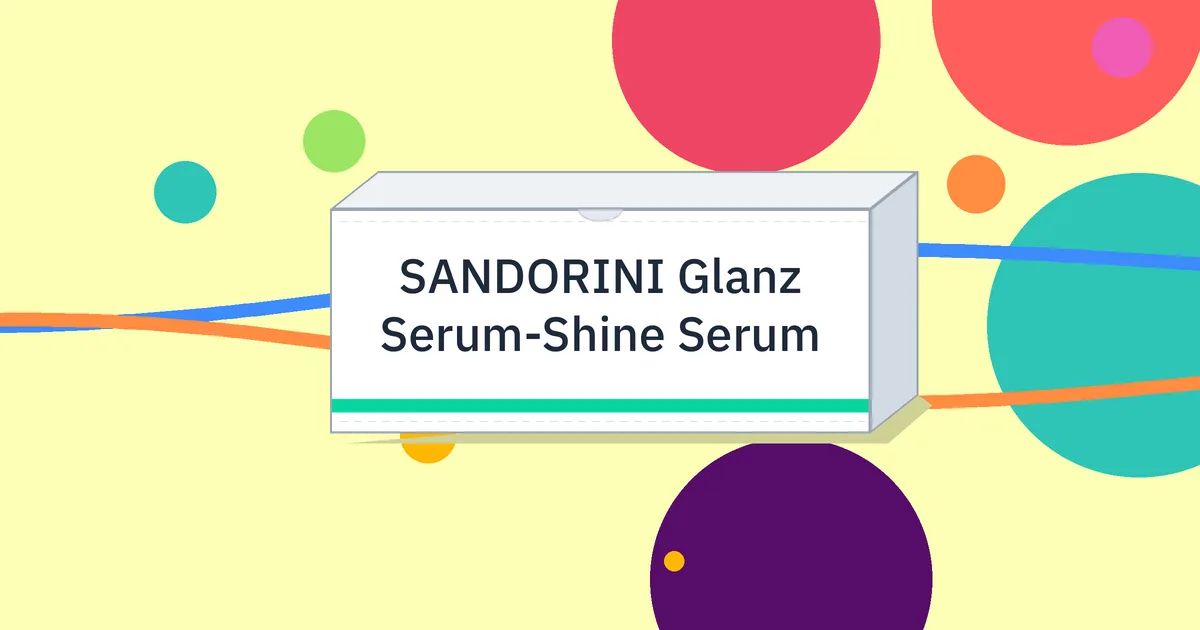 Symbolbild: Packung mit der Aufschrift SANDORINI Glanz Serum-Shine Serum (PZN 18854889) – Verfügbarkeit und Bezug in Apotheken in Frankfurt am Main