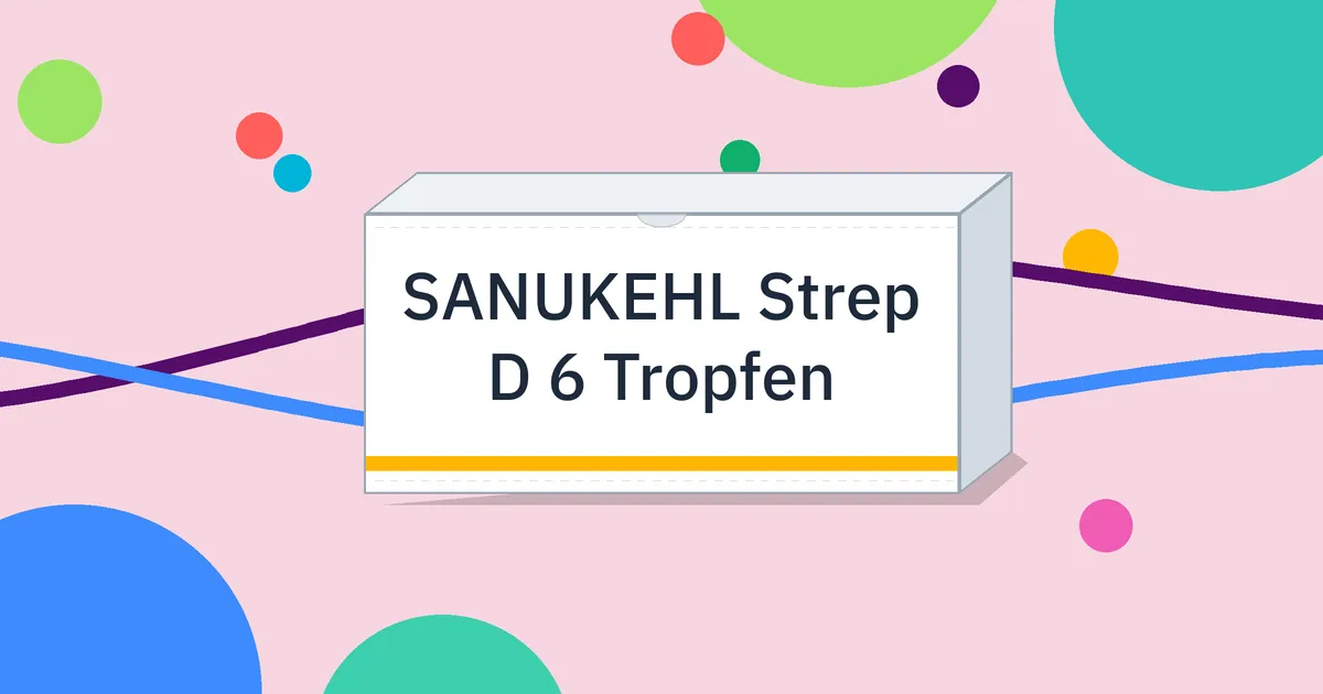 Symbolbild: Packung mit der Aufschrift SANUKEHL Strep D 6 Tropfen (PZN 07403020) – Verfügbarkeit und Bezug in Apotheken in Frankfurt am Main