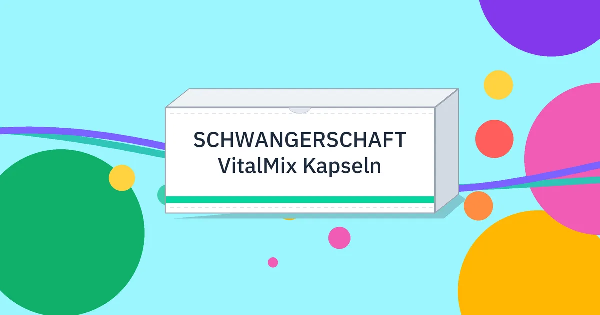 Symbolbild: Packung mit der Aufschrift SCHWANGERSCHAFT VitalMix Kapseln (PZN 19099633) – Verfügbarkeit und Bezug in Apotheken in Frankfurt am Main