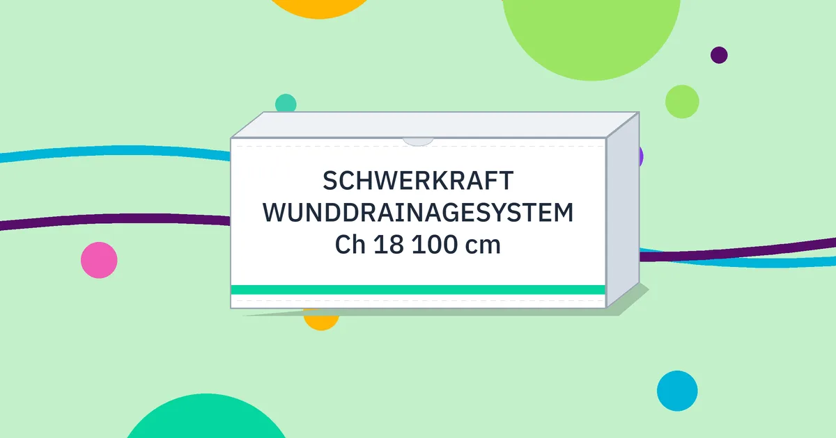 Symbolbild: Packung mit der Aufschrift SCHWERKRAFT WUNDDRAINAGESYSTEM Ch 18 100 cm (PZN 04500811) – Verfügbarkeit und Bezug in Apotheken in Frankfurt am Main