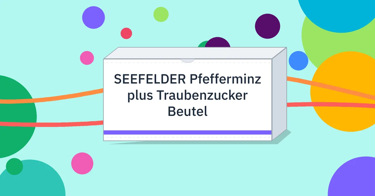 Symbolbild: Packung mit der Aufschrift SEEFELDER Pfefferminz plus Traubenzucker Beutel (PZN 01421933) – Verfügbarkeit und Bezug in Apotheken in Frankfurt am Main