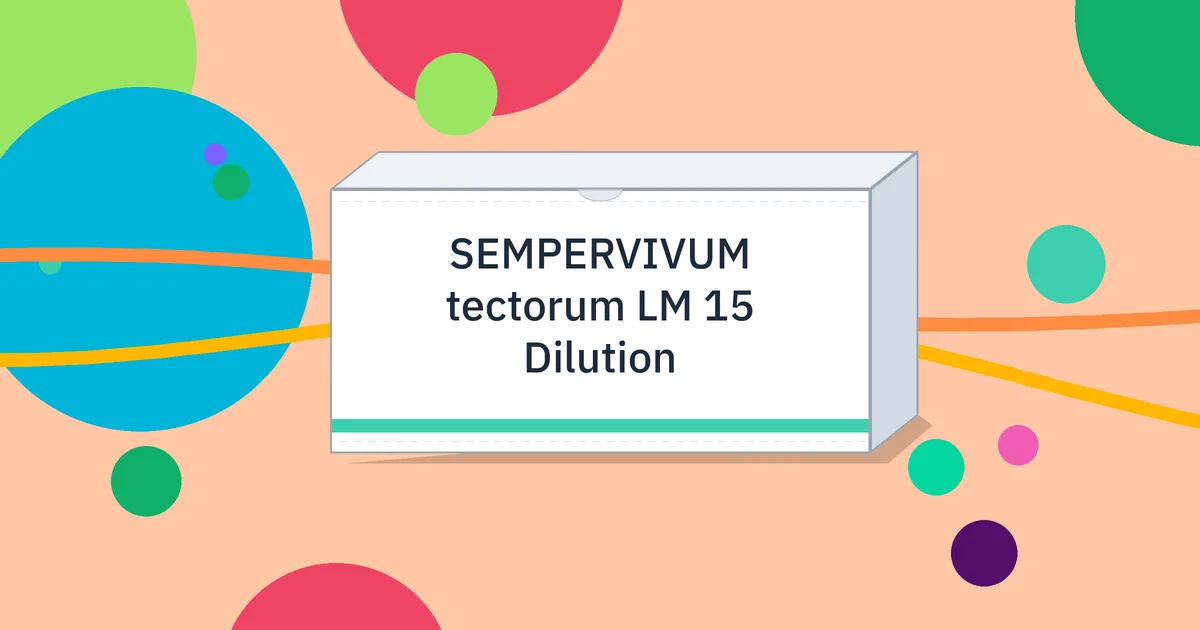 Symbolbild: Packung mit der Aufschrift SEMPERVIVUM tectorum LM 15 Dilution (PZN 13186236) – Verfügbarkeit und Bezug in Apotheken in Frankfurt am Main