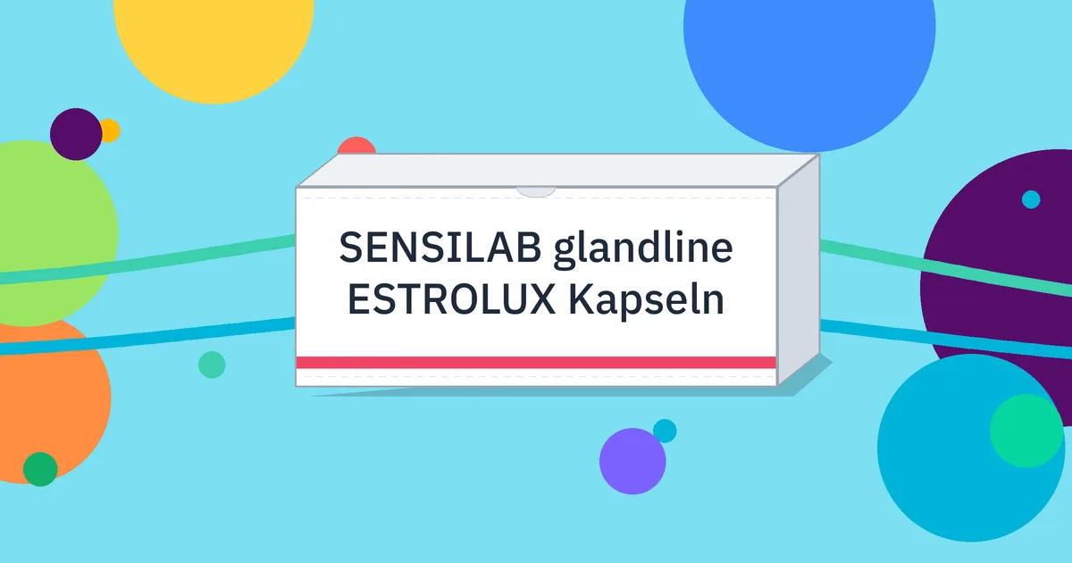 Symbolbild: Packung mit der Aufschrift SENSILAB glandline ESTROLUX Kapseln (PZN 18247735) – Verfügbarkeit und Bezug in Apotheken in Frankfurt am Main