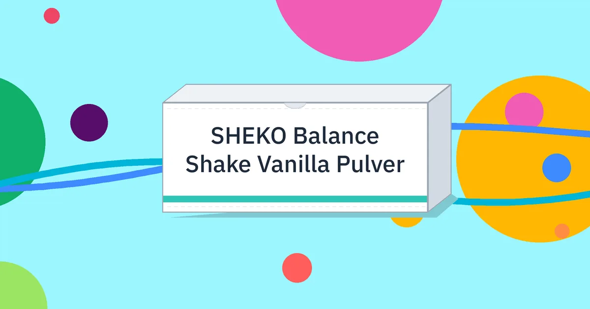 Symbolbild: Packung mit der Aufschrift SHEKO Balance Shake Vanilla Pulver (PZN 19501555) – Verfügbarkeit und Bezug in Apotheken in Frankfurt am Main