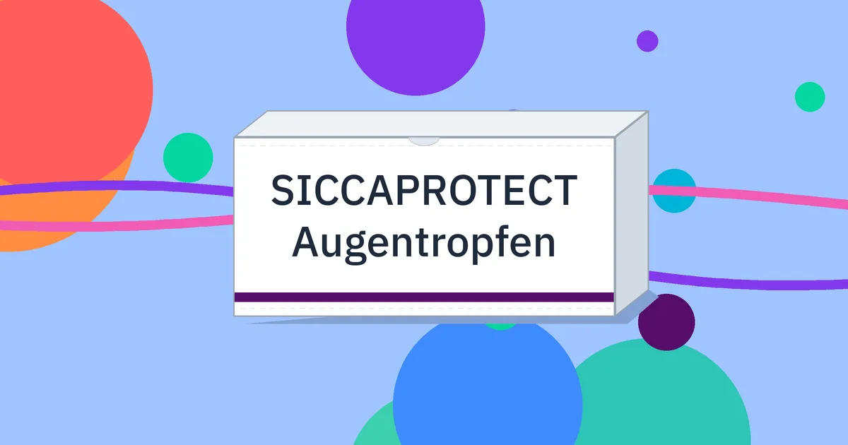 Symbolbild: Packung mit der Aufschrift SICCAPROTECT Augentropfen (PZN 03005570) – Verfügbarkeit und Bezug in Apotheken in Frankfurt am Main