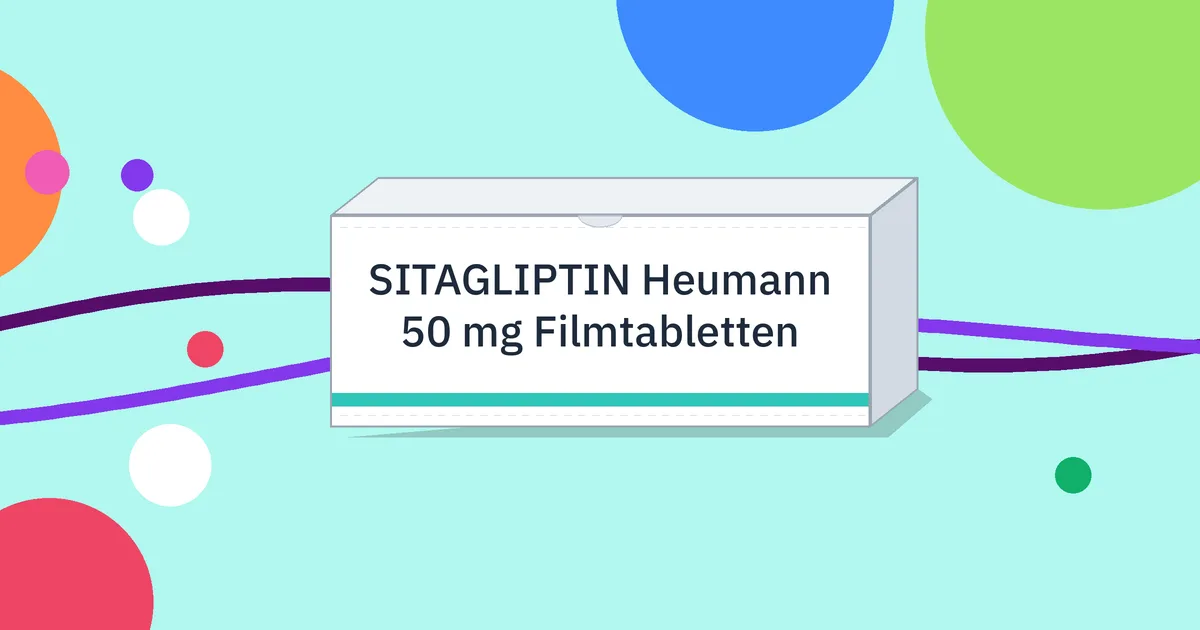 Symbolbild: Packung mit der Aufschrift SITAGLIPTIN Heumann 50 mg Filmtabletten (PZN 17367526) – Verfügbarkeit und Bezug in Apotheken in Frankfurt am Main