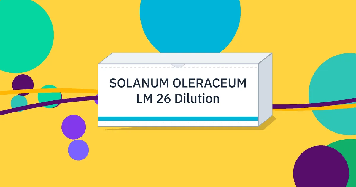 Symbolbild: Packung mit der Aufschrift SOLANUM OLERACEUM LM 26 Dilution (PZN 13193495) – Verfügbarkeit und Bezug in Apotheken in Frankfurt am Main