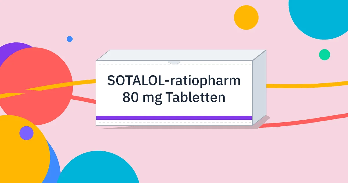 Symbolbild: Packung mit der Aufschrift SOTALOL-ratiopharm 80 mg Tabletten (PZN 06320898) – Verfügbarkeit und Bezug in Apotheken in Frankfurt am Main