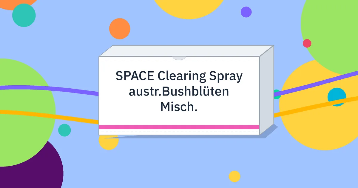 Symbolbild: Packung mit der Aufschrift SPACE Clearing Spray austr.Bushblüten Misch. (PZN 05046627) – Verfügbarkeit und Bezug in Apotheken in Frankfurt am Main
