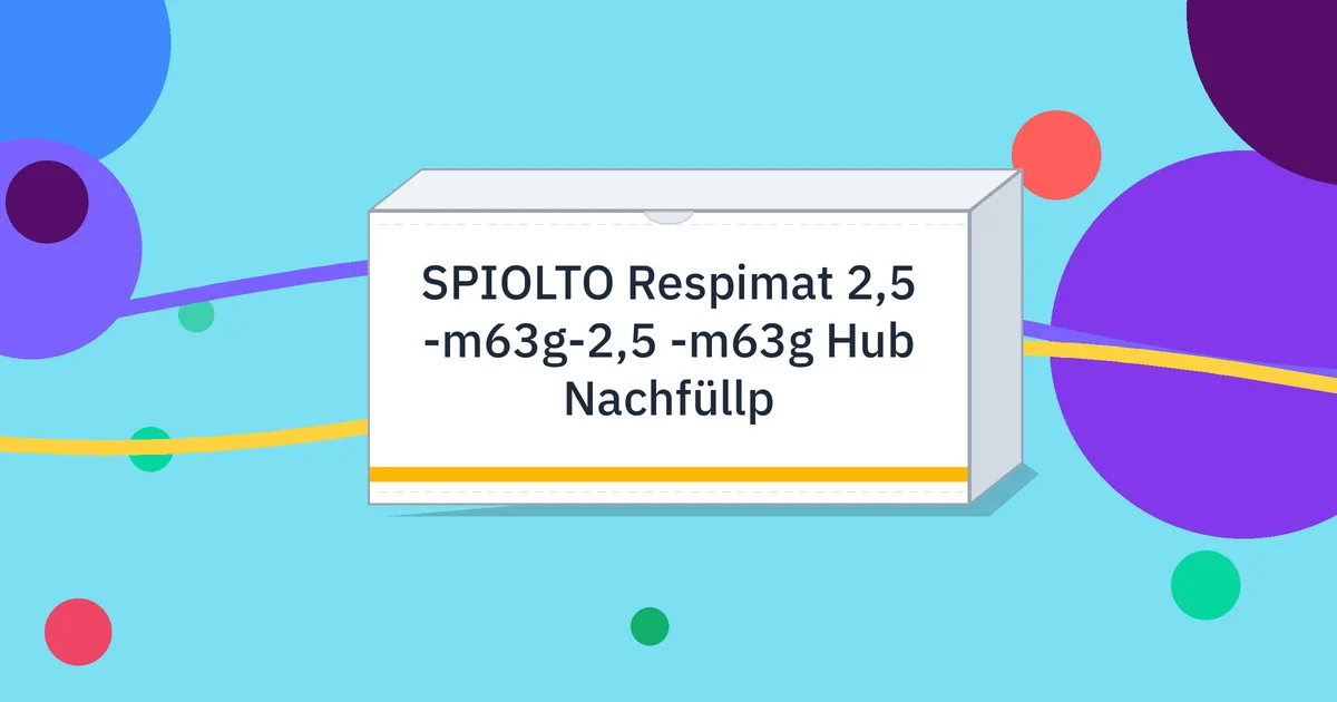 Symbolbild: Packung mit der Aufschrift SPIOLTO Respimat 2,5 -m63g-2,5 -m63g Hub Nachfüllp (PZN 16942508) – Verfügbarkeit und Bezug in Apotheken in Frankfurt am Main