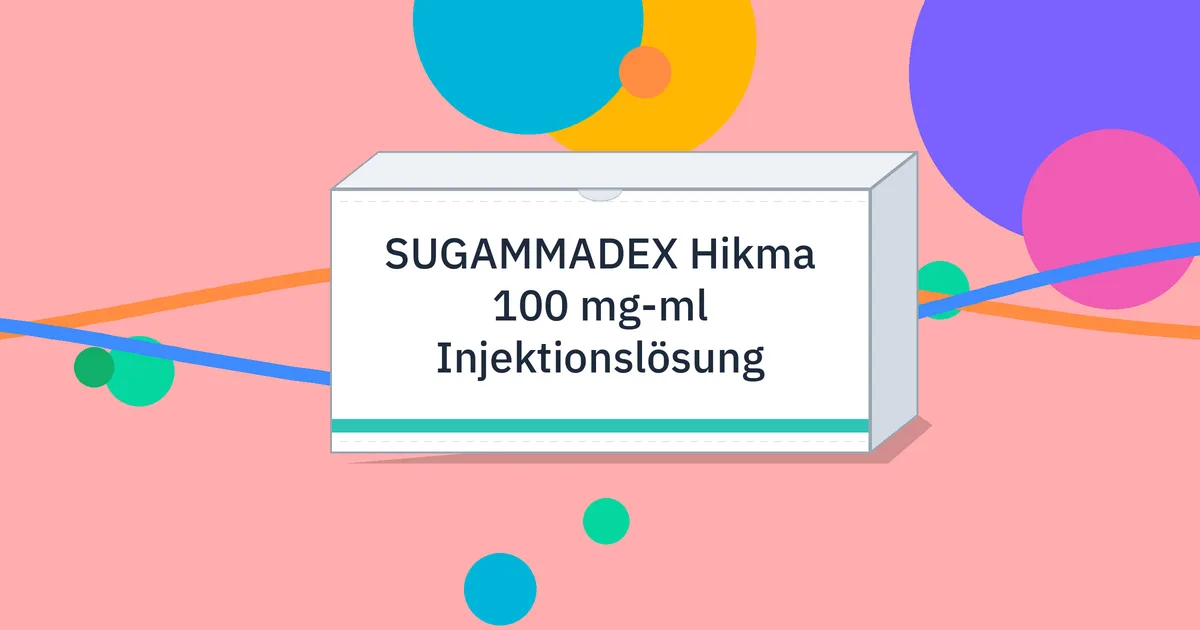 Symbolbild: Packung mit der Aufschrift SUGAMMADEX Hikma 100 mg-ml Injektionslösung (PZN 18664634) – Verfügbarkeit und Bezug in Apotheken in Frankfurt am Main