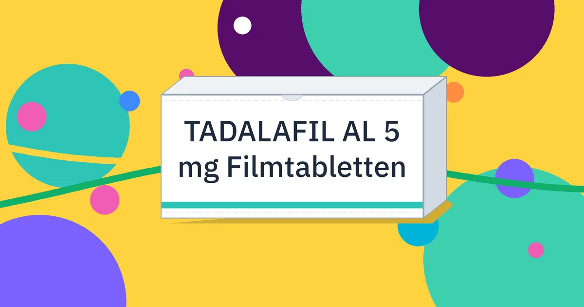 Symbolbild: Packung mit der Aufschrift TADALAFIL AL 5 mg Filmtabletten (PZN 13231882) – Verfügbarkeit und Bezug in Apotheken in Frankfurt am Main
