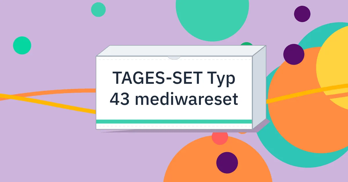 Symbolbild: Packung mit der Aufschrift TAGES-SET Typ 43 mediwareset (PZN 19548640) – Verfügbarkeit und Bezug in Apotheken in Frankfurt am Main