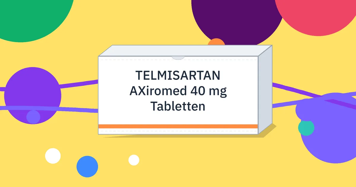Symbolbild: Packung mit der Aufschrift TELMISARTAN AXiromed 40 mg Tabletten (PZN 18018093) – Verfügbarkeit und Bezug in Apotheken in Frankfurt am Main