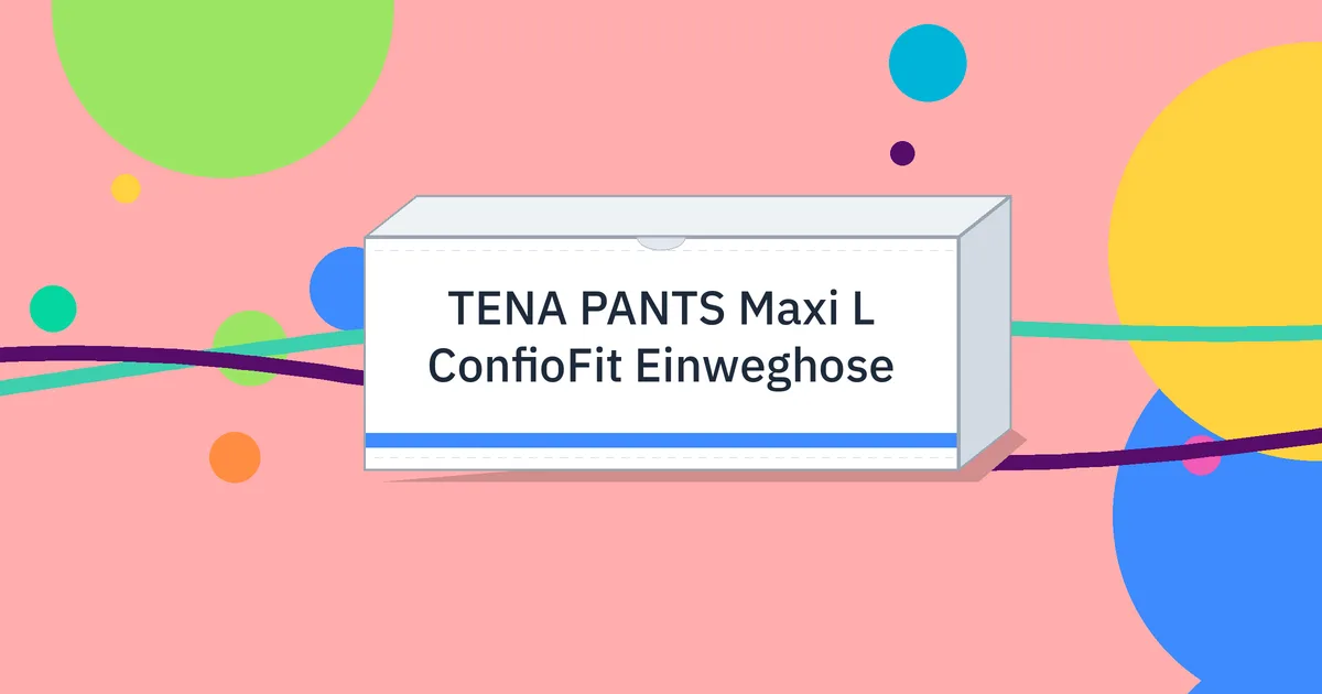 Symbolbild: Packung mit der Aufschrift TENA PANTS Maxi L ConfioFit Einweghose (PZN 09703660) – Verfügbarkeit und Bezug in Apotheken in Frankfurt am Main