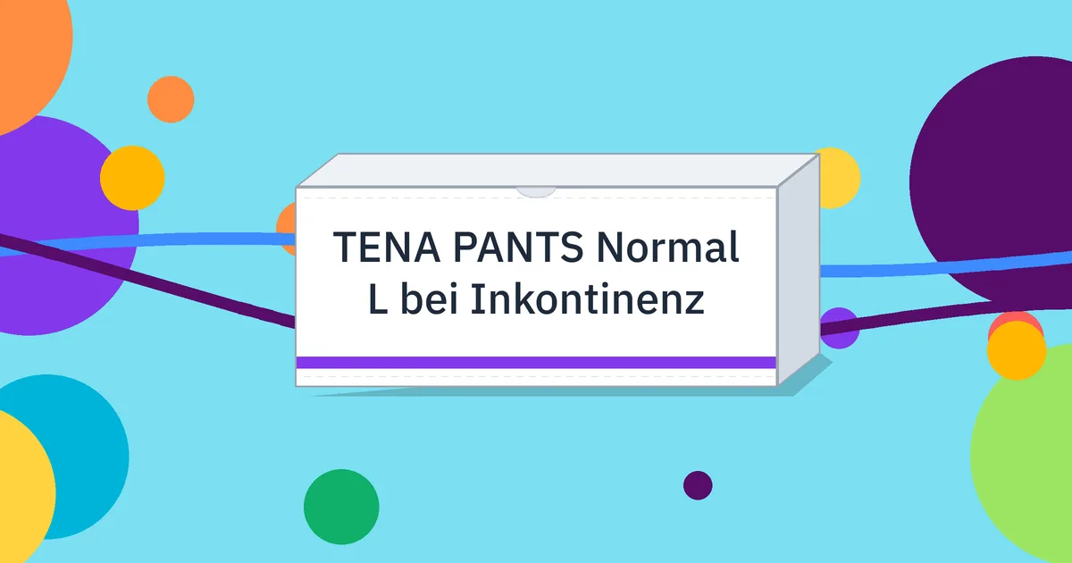 Symbolbild: Packung mit der Aufschrift TENA PANTS Normal L bei Inkontinenz (PZN 00560733) – Verfügbarkeit und Bezug in Apotheken in Frankfurt am Main