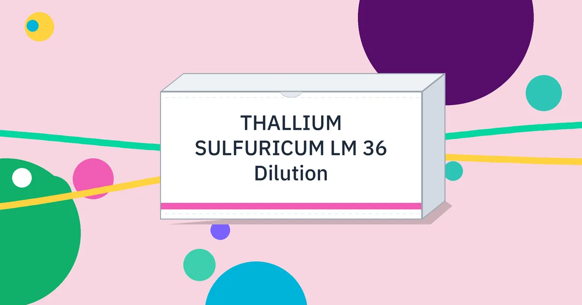 Symbolbild: Packung mit der Aufschrift THALLIUM SULFURICUM LM 36 Dilution (PZN 13219065) – Verfügbarkeit und Bezug in Apotheken in Frankfurt am Main