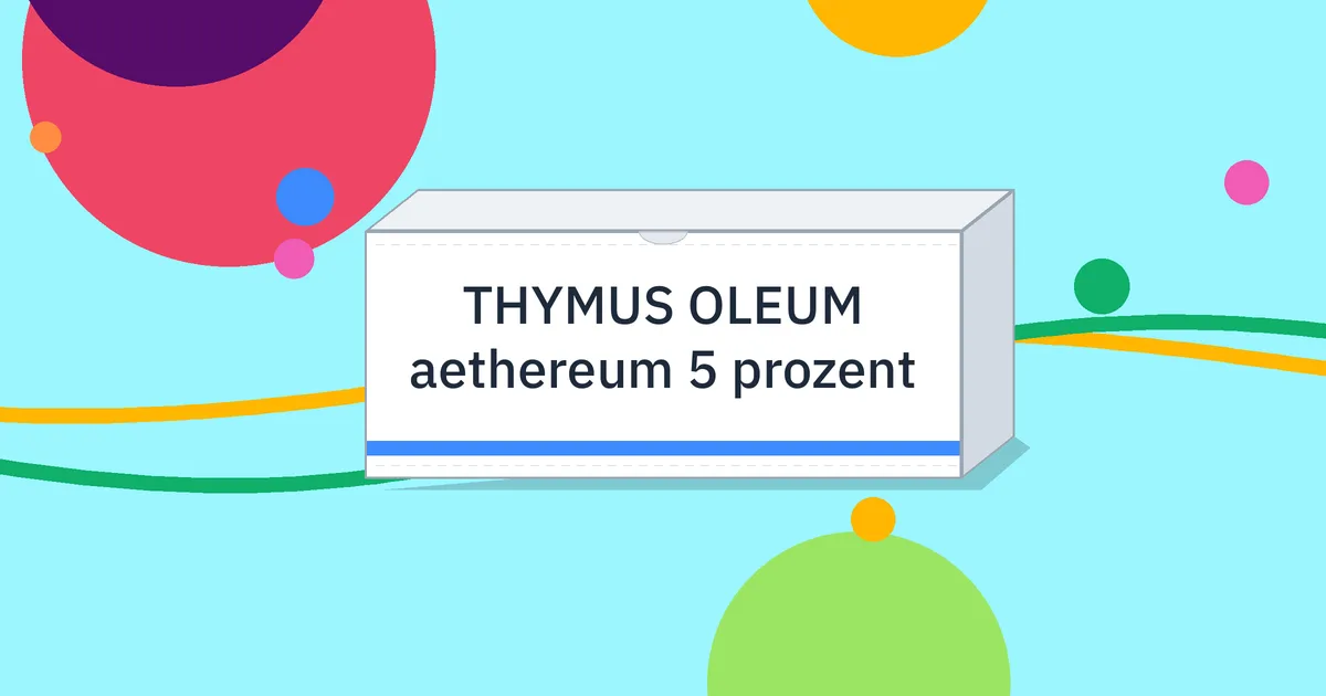Symbolbild: Packung mit der Aufschrift THYMUS OLEUM aethereum 5 prozent (PZN 02088849) – Verfügbarkeit und Bezug in Apotheken in Frankfurt am Main
