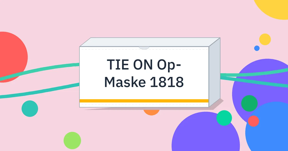 Symbolbild: Packung mit der Aufschrift TIE ON Op-Maske 1818 (PZN 03328907) – Verfügbarkeit und Bezug in Apotheken in Frankfurt am Main