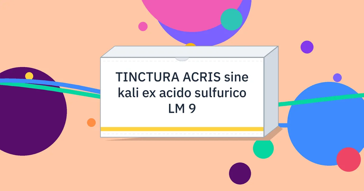 Symbolbild: Packung mit der Aufschrift TINCTURA ACRIS sine kali ex acido sulfurico LM 9 (PZN 13701098) – Verfügbarkeit und Bezug in Apotheken in Frankfurt am Main