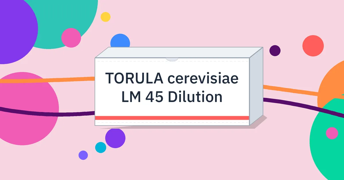Symbolbild: Packung mit der Aufschrift TORULA cerevisiae LM 45 Dilution (PZN 13225976) – Verfügbarkeit und Bezug in Apotheken in Frankfurt am Main