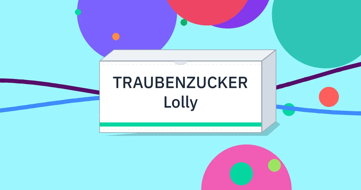Symbolbild: Packung mit der Aufschrift TRAUBENZUCKER Lolly (PZN 01398281) – Verfügbarkeit und Bezug in Apotheken in Frankfurt am Main