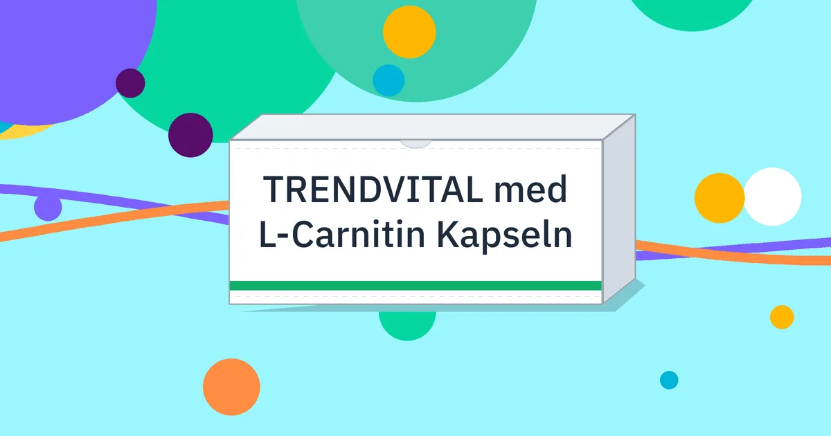 Symbolbild: Packung mit der Aufschrift TRENDVITAL med L-Carnitin Kapseln (PZN 12563257) – Verfügbarkeit und Bezug in Apotheken in Frankfurt am Main