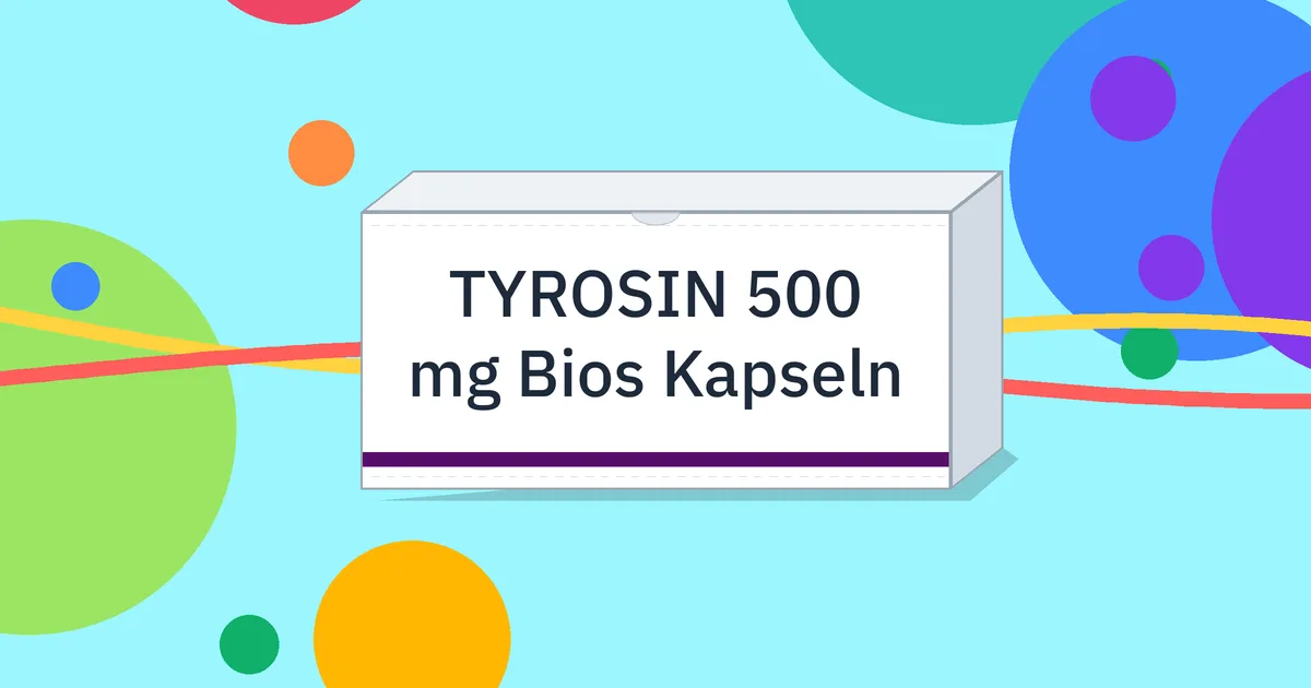 Symbolbild: Packung mit der Aufschrift TYROSIN 500 mg Bios Kapseln (PZN 10523271) – Verfügbarkeit und Bezug in Apotheken in Frankfurt am Main