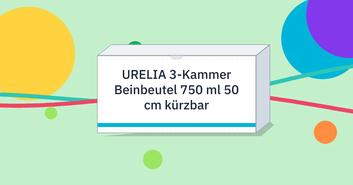 Symbolbild: Packung mit der Aufschrift URELIA 3-Kammer Beinbeutel 750 ml 50 cm kürzbar (PZN 18438731) – Verfügbarkeit und Bezug in Apotheken in Frankfurt am Main