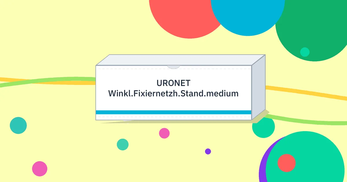 Symbolbild: Packung mit der Aufschrift URONET Winkl.Fixiernetzh.Stand.medium (PZN 08587789) – Verfügbarkeit und Bezug in Apotheken in Frankfurt am Main