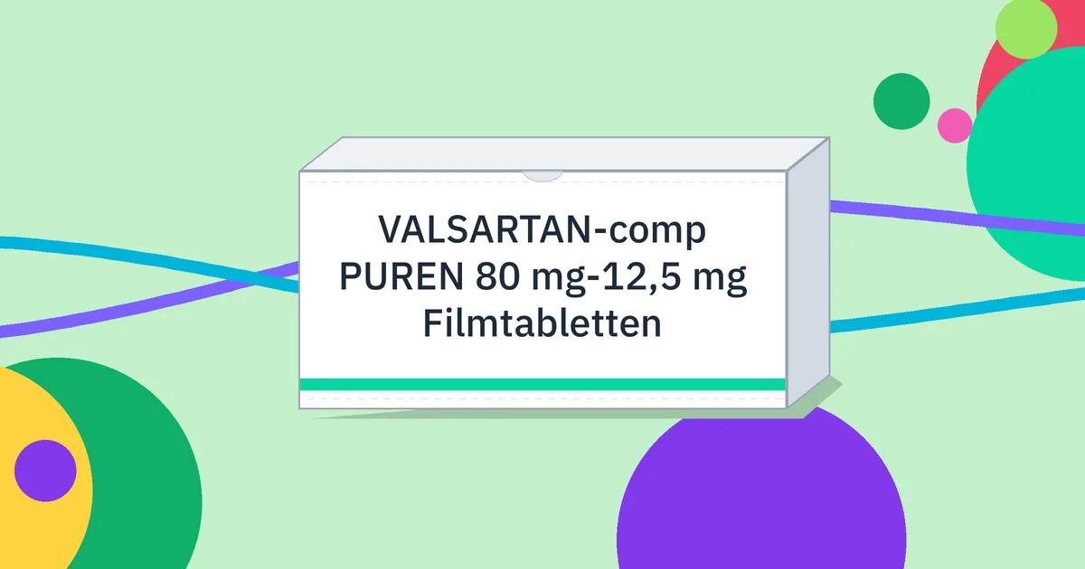 Symbolbild: Packung mit der Aufschrift VALSARTAN-comp PUREN 80 mg-12,5 mg Filmtabletten (PZN 11358437) – Verfügbarkeit und Bezug in Apotheken in Frankfurt am Main