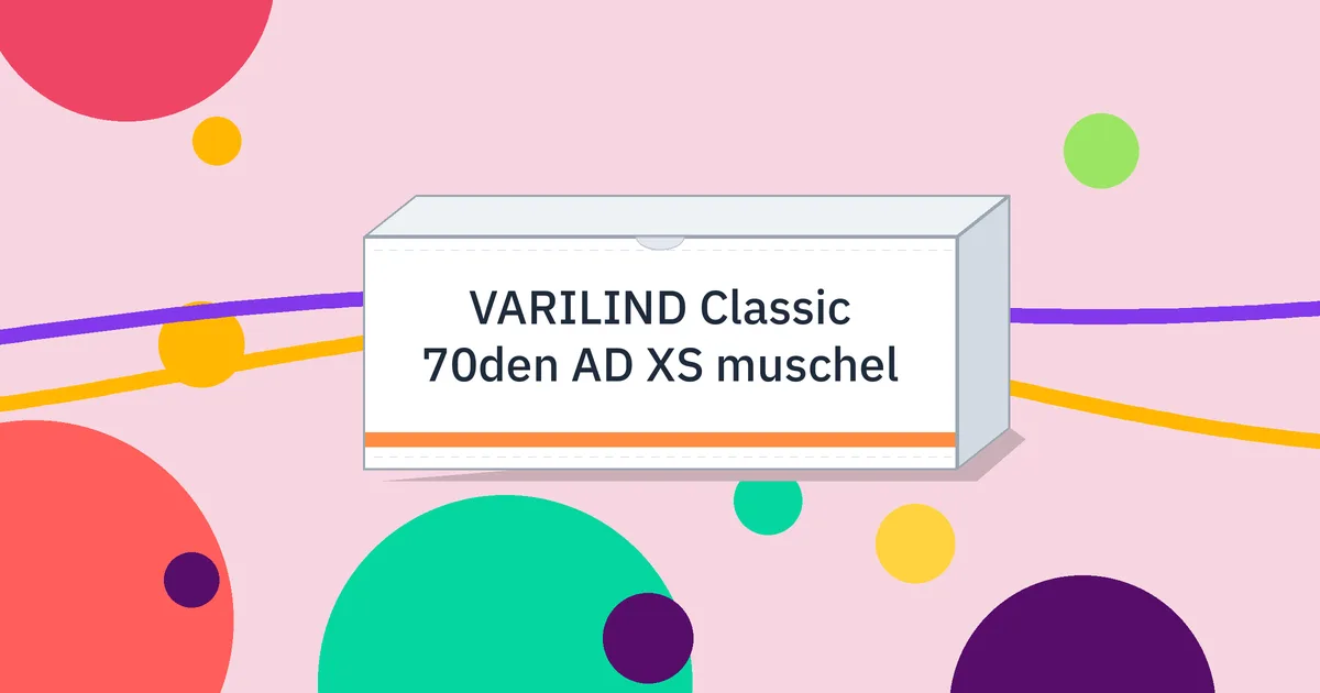 Symbolbild: Packung mit der Aufschrift VARILIND Classic 70den AD XS muschel (PZN 09521462) – Verfügbarkeit und Bezug in Apotheken in Frankfurt am Main
