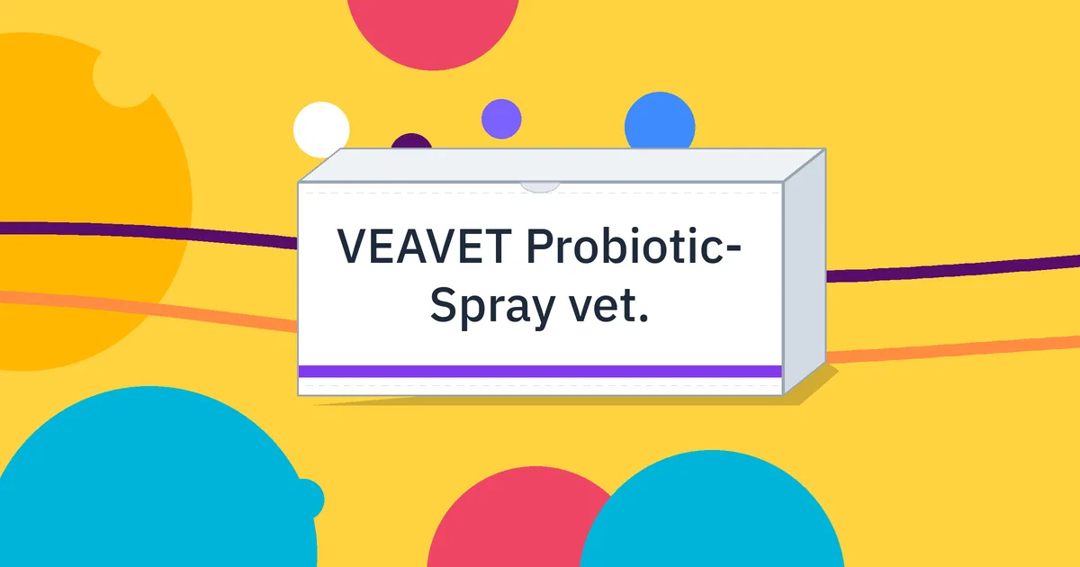Symbolbild: Packung mit der Aufschrift VEAVET Probiotic-Spray vet. (PZN 13946960) – Verfügbarkeit und Bezug in Apotheken in Frankfurt am Main