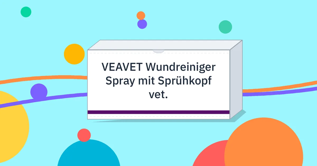 Symbolbild: Packung mit der Aufschrift VEAVET Wundreiniger Spray mit Sprühkopf vet. (PZN 19117845) – Verfügbarkeit und Bezug in Apotheken in Frankfurt am Main