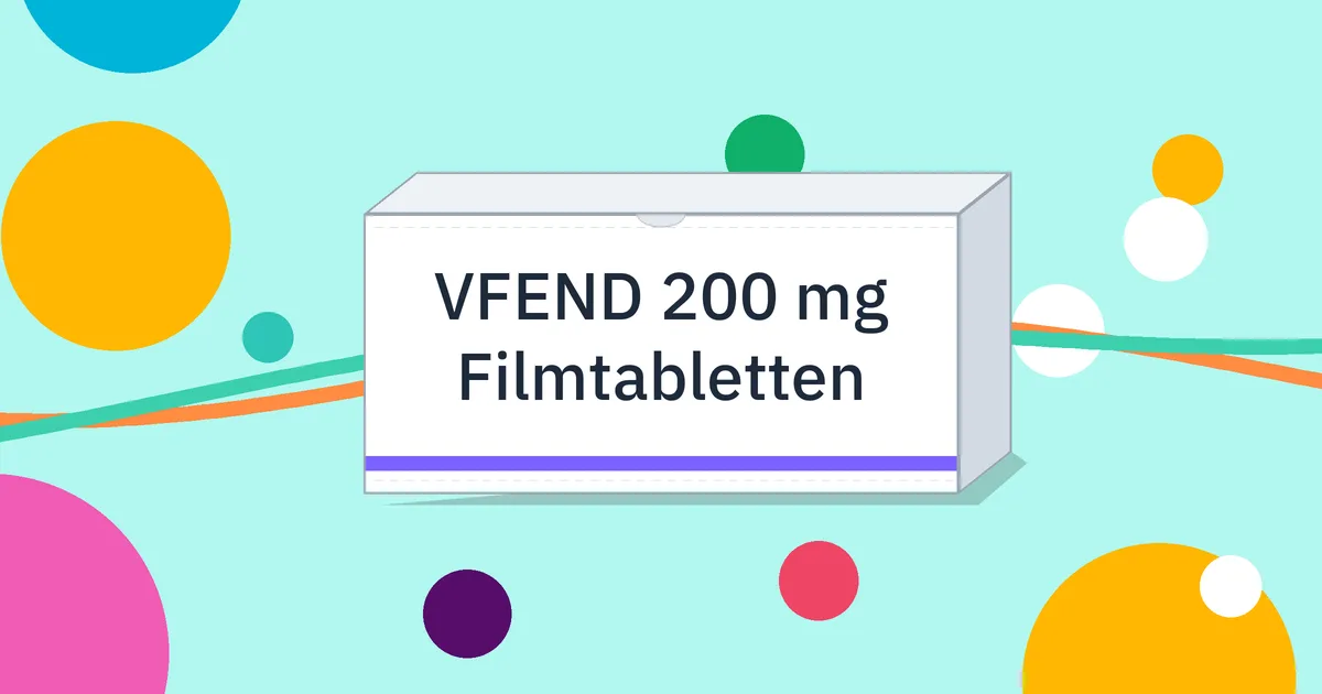 Symbolbild: Packung mit der Aufschrift VFEND 200 mg Filmtabletten (PZN 02704610) – Verfügbarkeit und Bezug in Apotheken in Frankfurt am Main