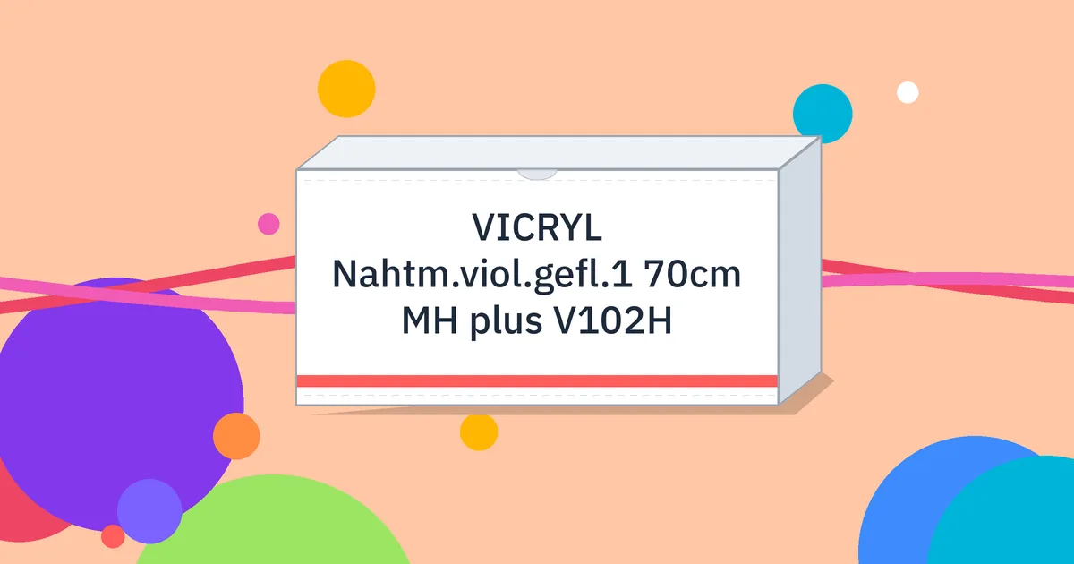 Symbolbild: Packung mit der Aufschrift VICRYL Nahtm.viol.gefl.1 70cm MH plus V102H (PZN 16393177) – Verfügbarkeit und Bezug in Apotheken in Frankfurt am Main