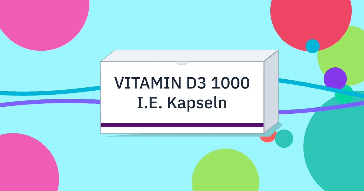 Symbolbild: Packung mit der Aufschrift VITAMIN D3 1000 I.E. Kapseln (PZN 16937507) – Verfügbarkeit und Bezug in Apotheken in Frankfurt am Main