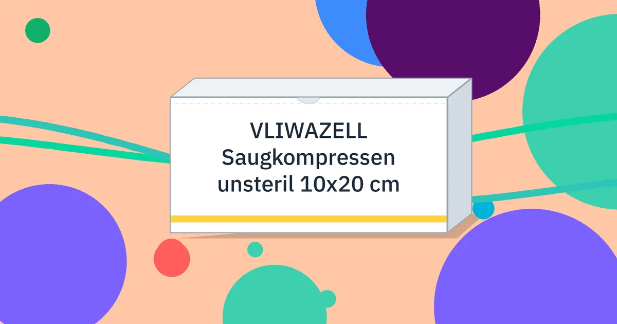 Symbolbild: Packung mit der Aufschrift VLIWAZELL Saugkompressen unsteril 10x20 cm (PZN 18364406) – Verfügbarkeit und Bezug in Apotheken in Frankfurt am Main