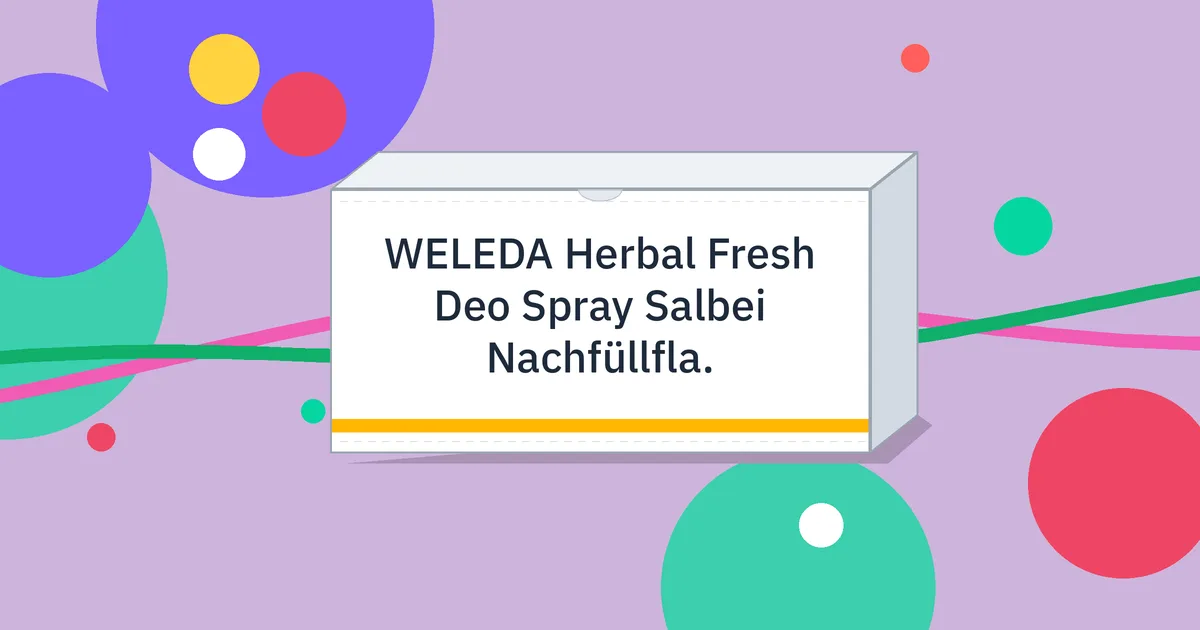Symbolbild: Packung mit der Aufschrift WELEDA Herbal Fresh Deo Spray Salbei Nachfüllfla. (PZN 17916631) – Verfügbarkeit und Bezug in Apotheken in Frankfurt am Main