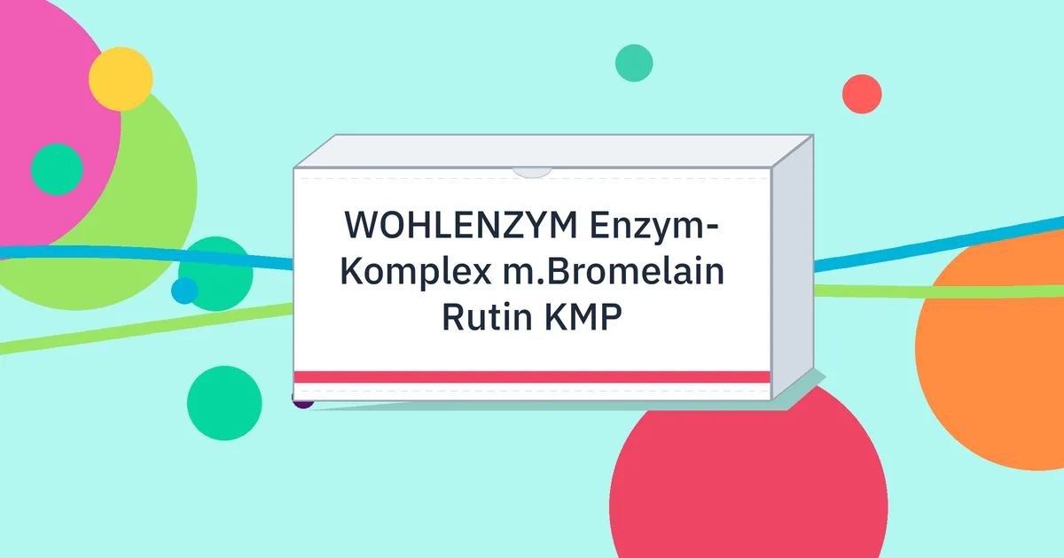 Symbolbild: Packung mit der Aufschrift WOHLENZYM Enzym-Komplex m.Bromelain Rutin KMP (PZN 19199748) – Verfügbarkeit und Bezug in Apotheken in Frankfurt am Main