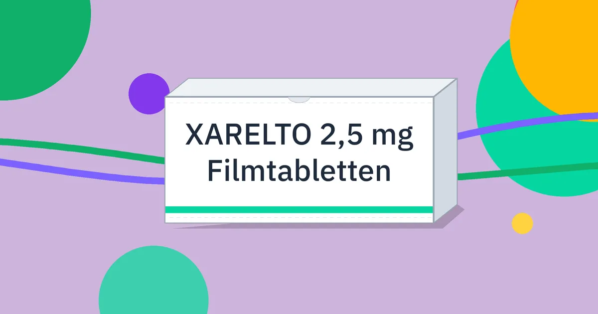 Symbolbild: Packung mit der Aufschrift XARELTO 2,5 mg Filmtabletten (PZN 15569591) – Verfügbarkeit und Bezug in Apotheken in Frankfurt am Main