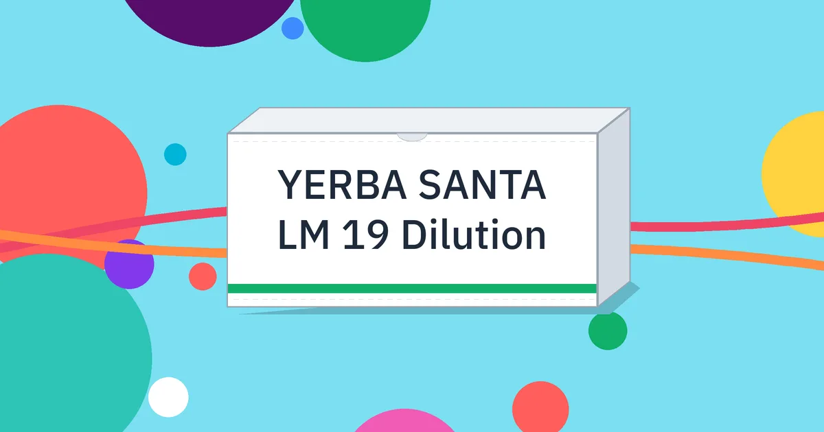 Symbolbild: Packung mit der Aufschrift YERBA SANTA LM 19 Dilution (PZN 13285292) – Verfügbarkeit und Bezug in Apotheken in Frankfurt am Main