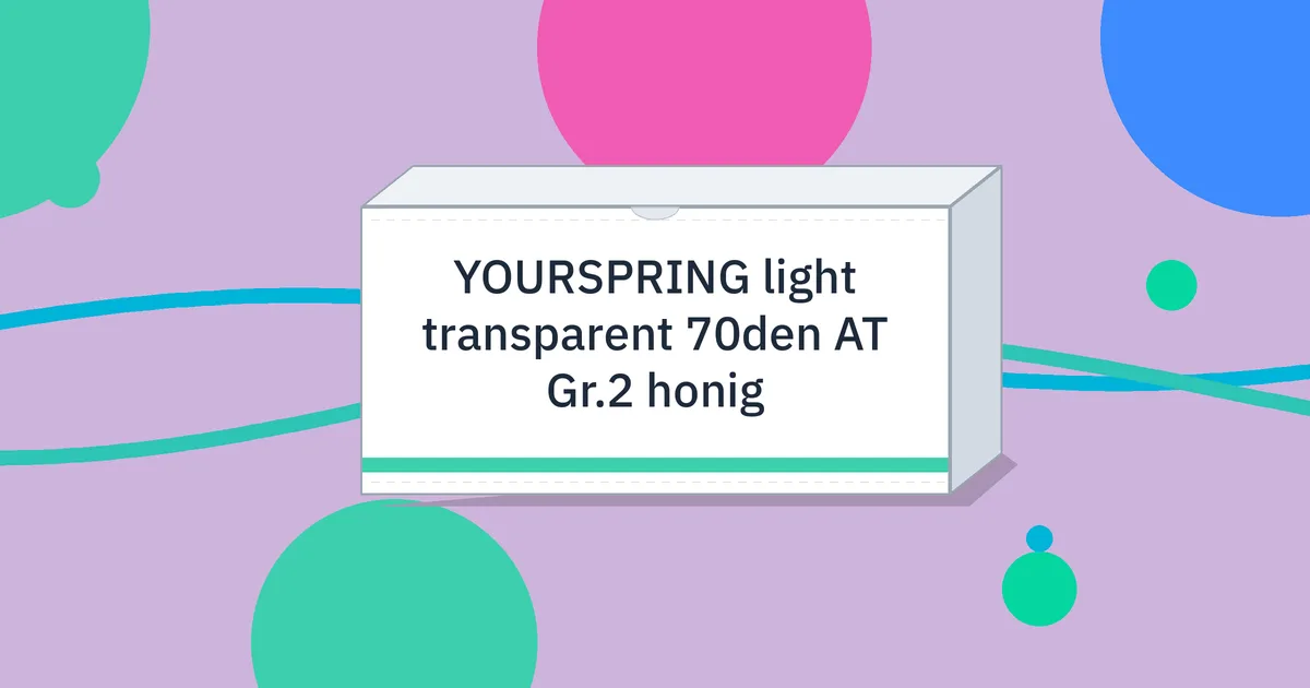 Symbolbild: Packung mit der Aufschrift YOURSPRING light transparent 70den AT Gr.2 honig (PZN 18056478) – Verfügbarkeit und Bezug in Apotheken in Frankfurt am Main