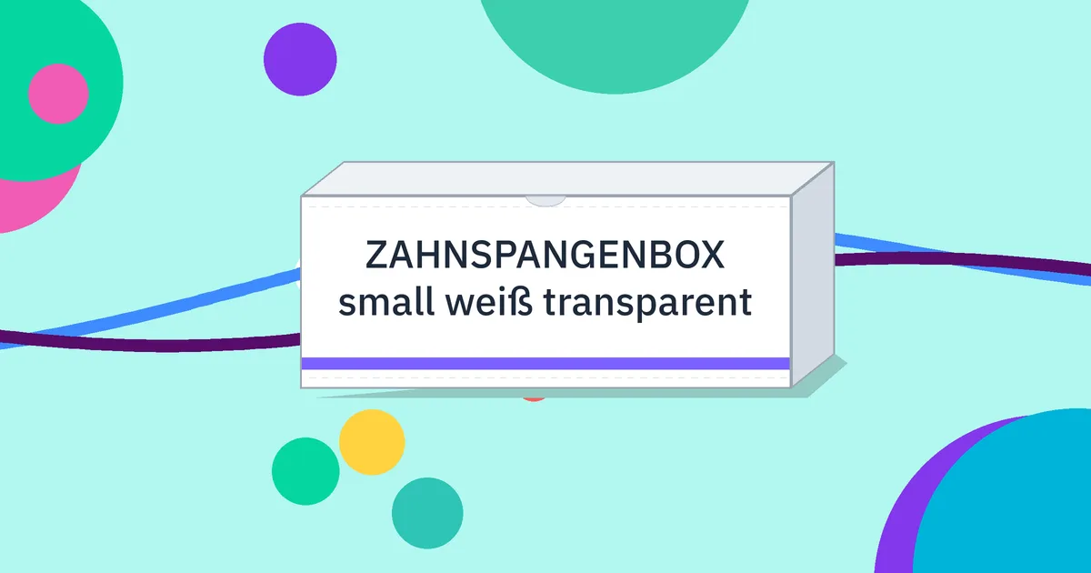 Symbolbild: Packung mit der Aufschrift ZAHNSPANGENBOX small weiß transparent (PZN 10998531) – Verfügbarkeit und Bezug in Apotheken in Frankfurt am Main