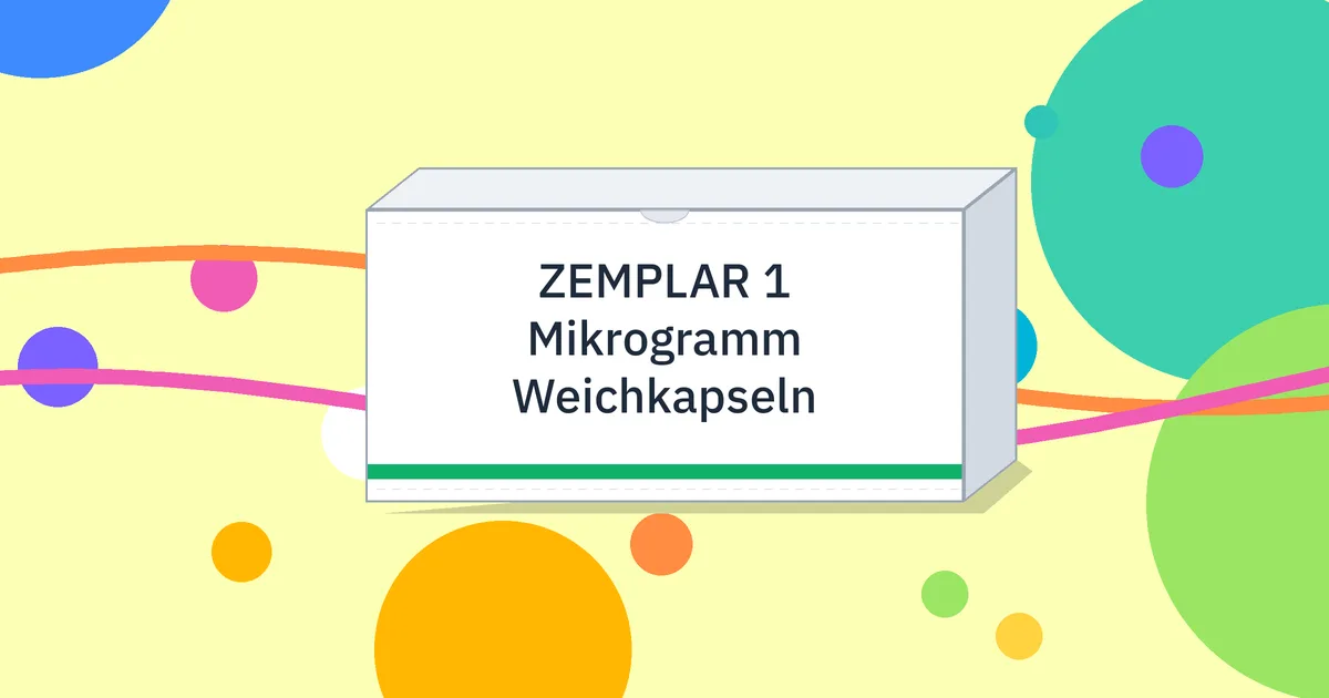 Symbolbild: Packung mit der Aufschrift ZEMPLAR 1 Mikrogramm Weichkapseln (PZN 04795982) – Verfügbarkeit und Bezug in Apotheken in Frankfurt am Main