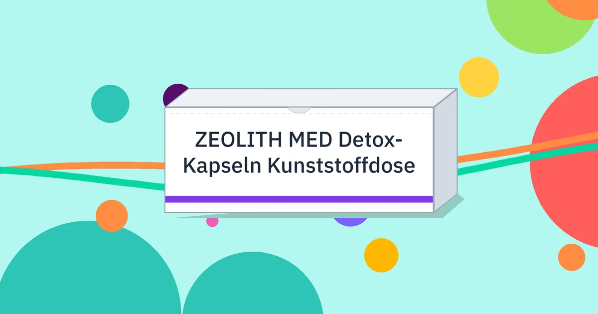 Symbolbild: Packung mit der Aufschrift ZEOLITH MED Detox-Kapseln Kunststoffdose (PZN 19161042) – Verfügbarkeit und Bezug in Apotheken in Frankfurt am Main